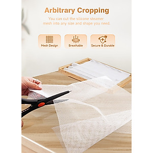 SUCISENI 6 Pack Silicone Dehydrator Sheets (14 x 21 Inch) Premium Non-Stick Silicone Mesh Mat for Fruit Food Dehydrator Reusable Dehydrator Tray Liners for Fruits Meat Vegetables Herbs