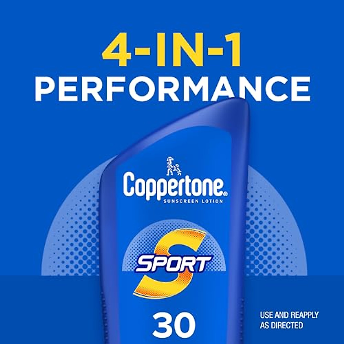 Coppertone SPORT Sunscreen SPF 30 Lotion, Water Resistant Sunscreen, Body Sunscreen Lotion, 7 Fl Oz