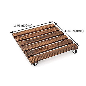 RUDINO,Plant Caddy,Rolling Plant Stand,Plant Dolly,Rolling Plant Caddy,Plant Stand Wheels,Plant Roller Base,Planter Caddy with Wheels,Heavy Duty Plant Caddy with Wheels.-Brown-Suitable for Balconies.