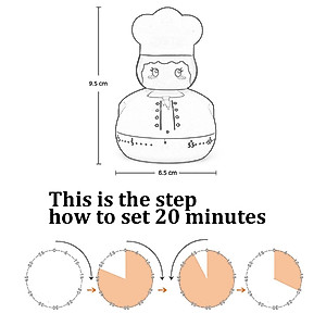 Golandstar Cute Cartoon Chef Timers 60 Minutes Mechanical Kitchen Cooking Timer Clock Loud Alarm Counters Mini Size Manual Timer (Yellow)