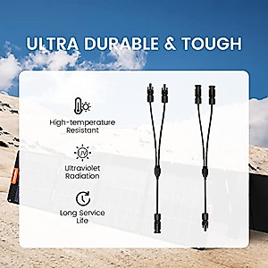 Solar Panel Connector Parallel Adapter Cable M/FF and F/MM NURZVIY SolarEpoch 1-to-2 Y Branch Solar Connectors Parallel Wire Plug Tool Kit for Solar Panel