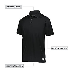 Russell Athletic Men's Standard Dri-Power Performance Golf Polo, Black, 3XL