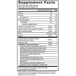 Force Factor Collagen Boosting Superfoods with Biotin, Hyaluronic Acid, Bamboo, and Hair, Skin, and Nails Vitamins, Nail Strengthener and Skin Supplement, Tropical Fruit Flavor, 60 Soft Chews