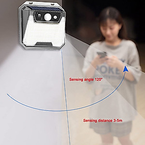 Aolyty Solar Motion Sensor Lights Outdoor, 3 Lighting Modes Solar Flood Light IP65 Waterproof Security Light 6500K Super Bright for Yard Patio Garage Garden Home 2 Pack