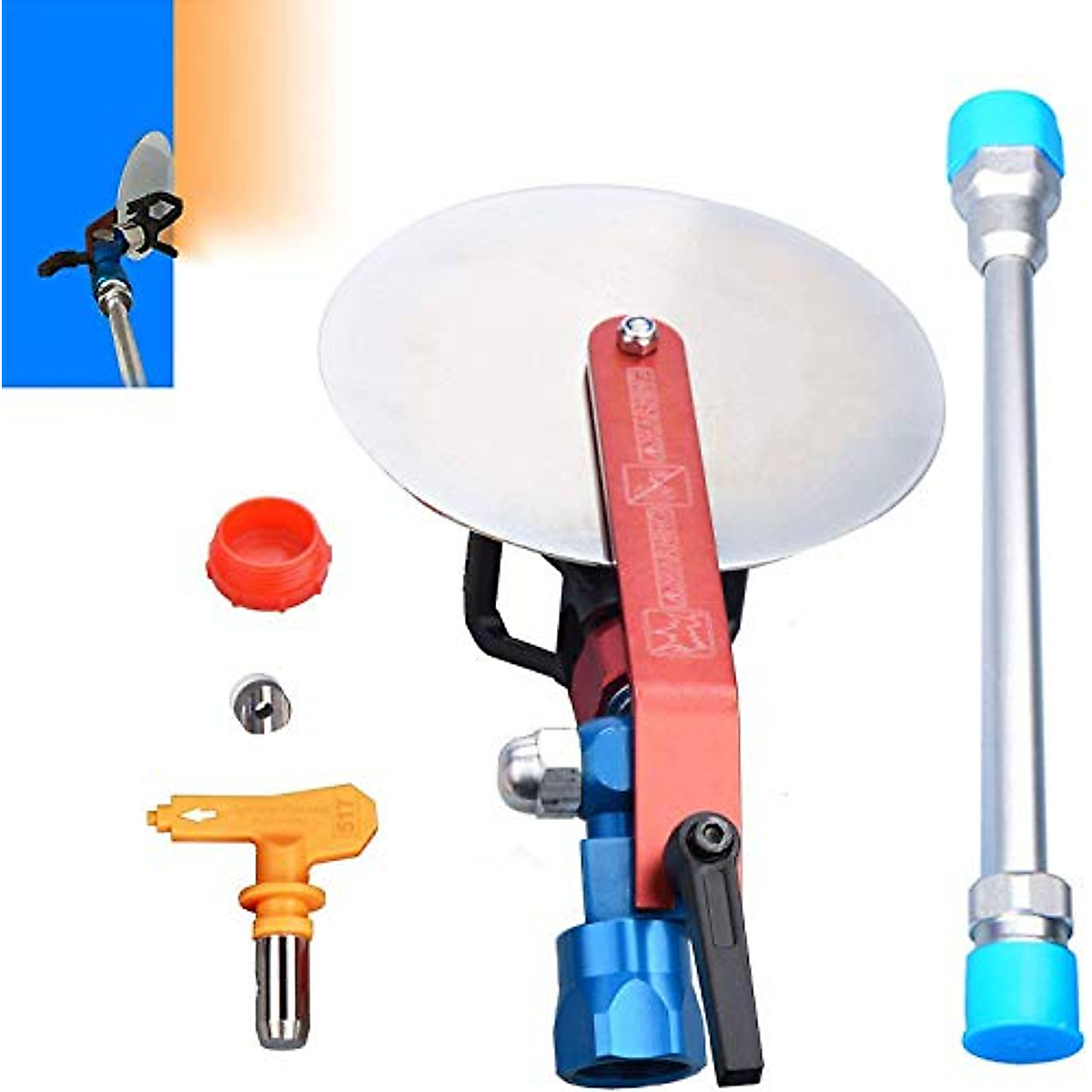 JWGJW 120025 Spray Guide Accessory Tool for All Airless Paint Sprayer 7/8" w/ 517 Tip with 10 Inch Extension Pole