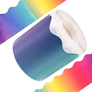 NUOBESTY 1 Roll Colorful dot stickers bulletin borders stickers boho bulletin board borders classroom borders stickers cartoon stickers scallop copper plate stickers it can move