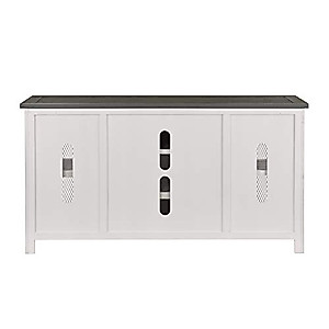 Martin Svensson Home Hampton TV Stand, White Stain with Grey Stain Top