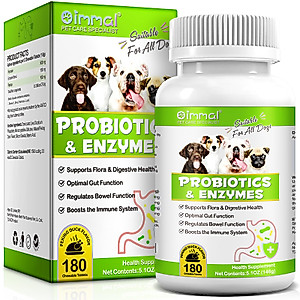 Probiotics for Dogs, 180 Chews Dog Probiotics and Digestive Enzymes, Promotes Gut Health, Dog Probiotics for Bowel Support, Immunity Health