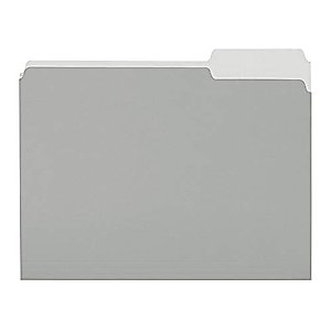 Amazon Basics File Folders, Letter Size, 1/3 Cut Tab, Gray, 36-Pack