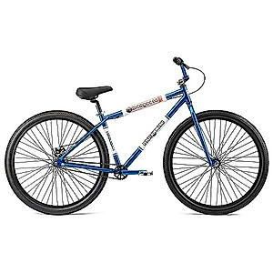 Mongoose Hooligan Mens and Womens BMX Bike, 29x2.3-Inch Wheels, Durable Steel Frame, Single Speed, Disc Brakes, Blue