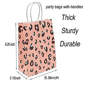 YYaaloa 30PCS Small Gift Bags with Handle Bulk 6 styles Animal Print Party Favor Paper Shopping Bags for Kids Birthday Xmas Party Supplies Retail Bags (animal Print 02, Small 30pcs)