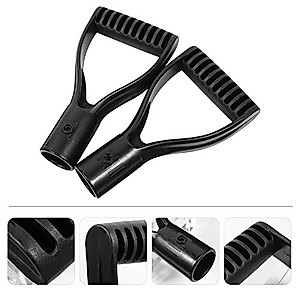 Cabilock 2pcs D Shaped Plastic Grip Snow Shovel Handle Replacement Spades Forks Garden Snow Removal Spade Snow Scoop Digging Raking Tools Hand Protect Black