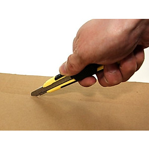 SDI-5414 Snap-off Utility Knife with 12 Set of Sk2+cr Blades, 9mm Rubber Grip Cutter for Right or Left Handed User