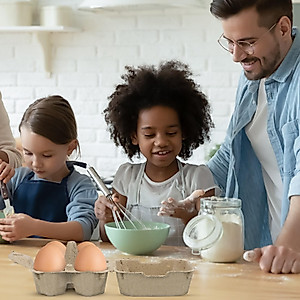 Luxshiny 10pcs 4 Count Kraft Pulp Egg Tray Holder for Home Refrigerator, Farm Market, Travel, Camping, Picnic