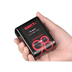 SWIT PB-M98S V-Mount Battery, Tiny V-Mount Battery, Pocket fit Size, 98Wh Fly Friendly,150W/12A Constant high Load, Built-in D-tap and USB, 3A Fast Charging, Wire-Free Internal Tech