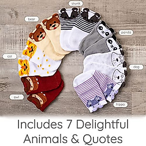 ZIRI & ZANE Baby Socks Gift Set - Newborn Baby Gifts for Boys & Girls - 7 Unique Pairs - Cute & Funny Gender Neutral Gift for Baby Shower & Unisex Registry Idea - Gender Reveal Gifts - Newborn Gifts