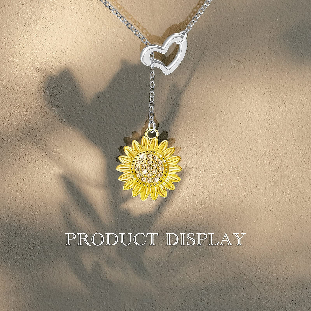 IOHUPCI Sunflower Necklace Jewelry 925 Sterling silver -You Are My Sunshine Pendant Necklaces Jewelry Fashion Y Pendant Gifts for Women Wife