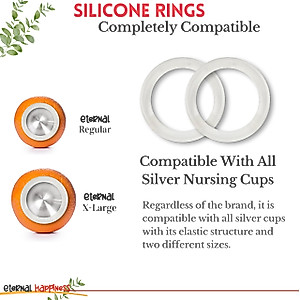 PETIT BEBE Eternal Silver Cups Compatible Silicone Rings (X-Large), Nipple Shield Protection for Breastfeeding Newborns, Soothe and Protect Sore Nipples, Newborn Essentials Must Haves