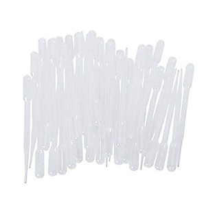 50pcs 0.5ml FWD Clear White Plastic Liquid Graduated Dropper Pasteur Transfer Pipette,Suitable for Essential Oils,Mixing Acrylic Paints& Science Laboratory (0.5ml)