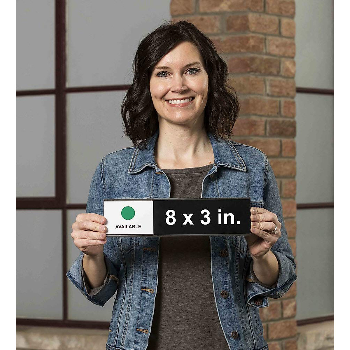 ComplianceSigns.com Mother's Room (Available/in Use) Sliding Sign, 8x3 in. Engraved Plastic, White on Blue