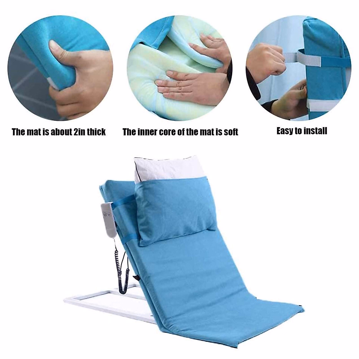 ANYURAN Healthcare Medical Pillow Lifter, Adjustable Comfort Lifting Seats with Electric Pump System and Mattress Pad Cover Fits Standard Hospital Bed