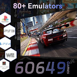 Retro Game Console HDD 5T Hyper Base Mix, Emulator Console with 63139 Video Games, 3 Game System Launchbox/Retrobat/Playnite, Plug and Play for Win 8.1/10/11, Game Hard Drive Support 5400 RPM, 6GB/s