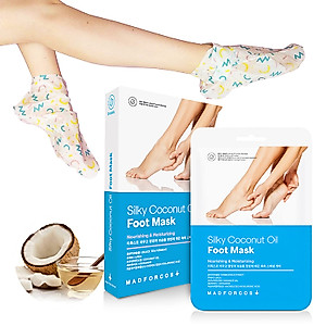 [5PCS Made In Korea] KN FLAX Madforcos Foot moisturizing Mask - Removes Dead Skin for Softer And Smoother Feet - Repairs Rough Heels And Dry Toe Layers - Natural Exfoliation Treatment To Uplift And Rejuvenate Safely
