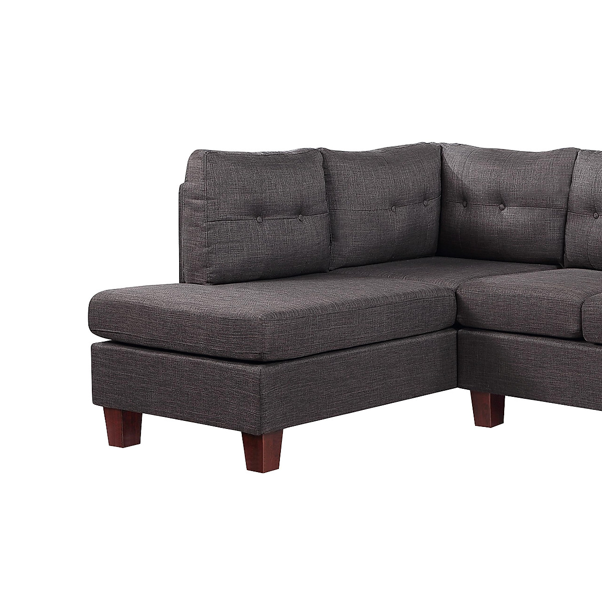 Dalia Dark Gray Linen Modern Sectional Sofa with Left Facing Chaise