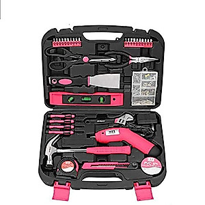 ZRSJ Screwdriver Vise Set, Household Tool Set, Multi-Functional Complete Set of Hardware Tools (Size : 40 Piece Set-Pink)