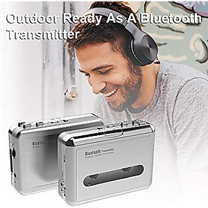 DIGITNOW! Bluetooth Walkman Cassette Player Bluetooth Transfer Personal Cassette, 3.5mm Headphone Jack and Earphones Included