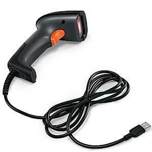 JRHC Barcode Scanner,1D Handheld USB Wired CCD Barcode Reader Supports Screen Scan UPC Bar Code Reader for Warehouse, Library, Supermarket