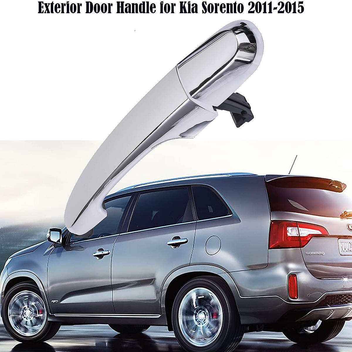 Exterior Rear Left Driver Side Chrome Door Handle Replacement for Kia Sorento 2011 2012 2013 2014 2015 Replace#OE 826512P010 836522P010