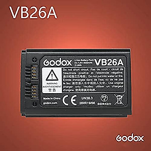 GODOX V1 Battery VB26 VB26A VB26B Lithium Battery Pack V1-S V1-C V1-N V1-F Round Head Flash and V860III Series Flash V850III AD100Pro Flash Speedlight