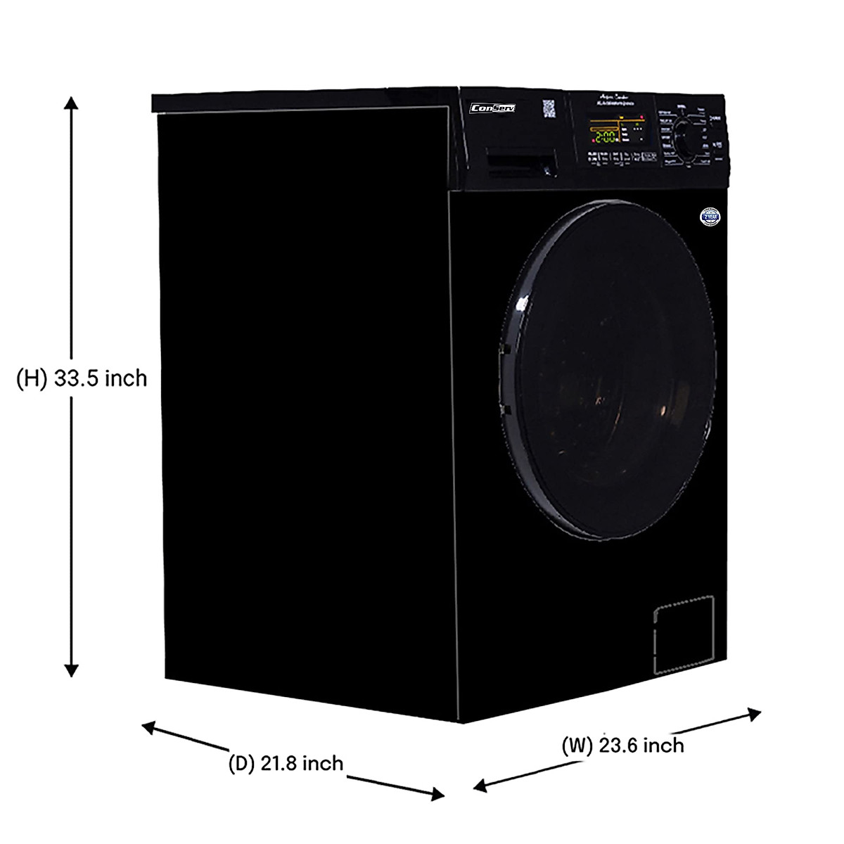Conserv 15 lbs Compact Combo Sani Washer Vented/Ventless Dryer with Pet Cycle (Black)