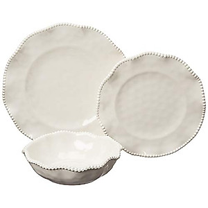 Certified International Perlette Cream 12 pc Melamine Dinnerware Set, Service for 4