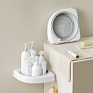 Bathroom Degree Rotating for Triangle Shelf Toilet Spinning Corner Organizer Holder Tray Storage Rack 360° Rotating Triangle Shelf