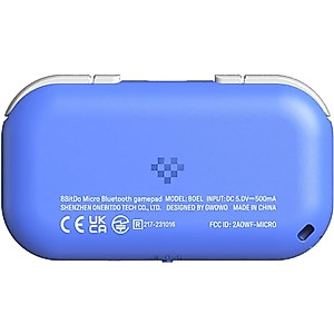 8Bitdo Micro Bluetooth Gamepad Pocket-sized Mini Controller for Switch, Android, and Raspberry Pi, Supports Keyboard Mode (Blue)