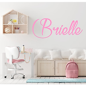 (Choose Both Your Name and Initial; Both Font and Color) Personalized Baby Girls Decal Nursery Decor Custom Vinyl Wall Decal, Wall Stickers (Multi-Size Choices) (Single Name (Without Initial))