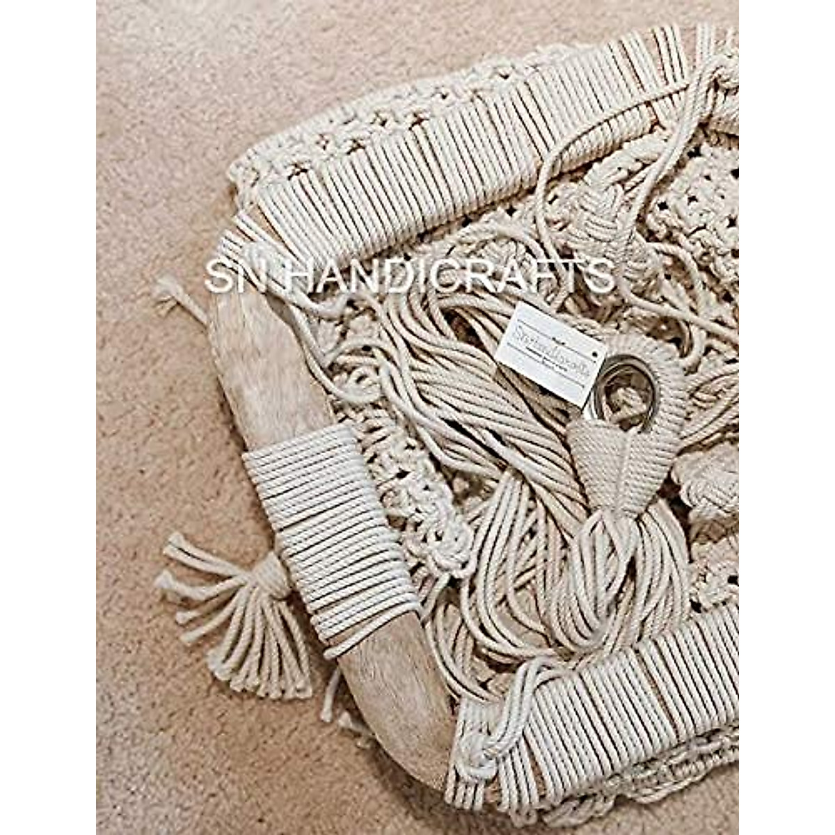 Handmade Macrame Baby Swing Natural Rope Hammock for Baby Macrame Swing Chair for Baby