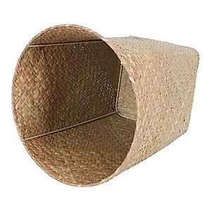 ARTIBETTER Small Woven Trash Can Seagrass Waste Basket Wicker Garbage Bin Storage Basket Rattan Laundry Hamper Planter Pot Recycling Bin for Home Organizer Natural