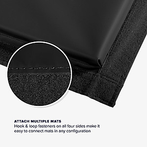 We Sell Mats 4 ft x 8 ft x 1.5 in Gymnastics Mat, Folding Tumbling Mat, Portable with Hook & Loop Fasteners, Black