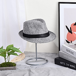 uxcell Metal Hat Display Stand 2 Pack Tabletop Hat and Wig Rack Holder Freestanding for Baseball Cap, Fedora Hat, Cowboy Hat - Silver, 12 Inch