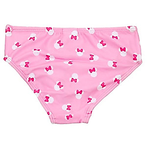 Disney Infant Girl's 2 Piece Minnie Mouse Rashguard Top and Swim Bottom Set, Pink, 24 Months