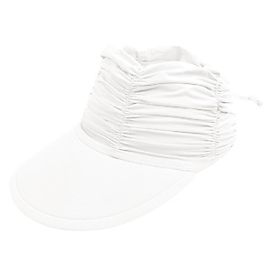 YAGOLD Womens Visor Sun Hat Wide Brim Cool Adjustable Summer UV Protection Visor Hat for Beach Sport Golf Travel Outdoor White