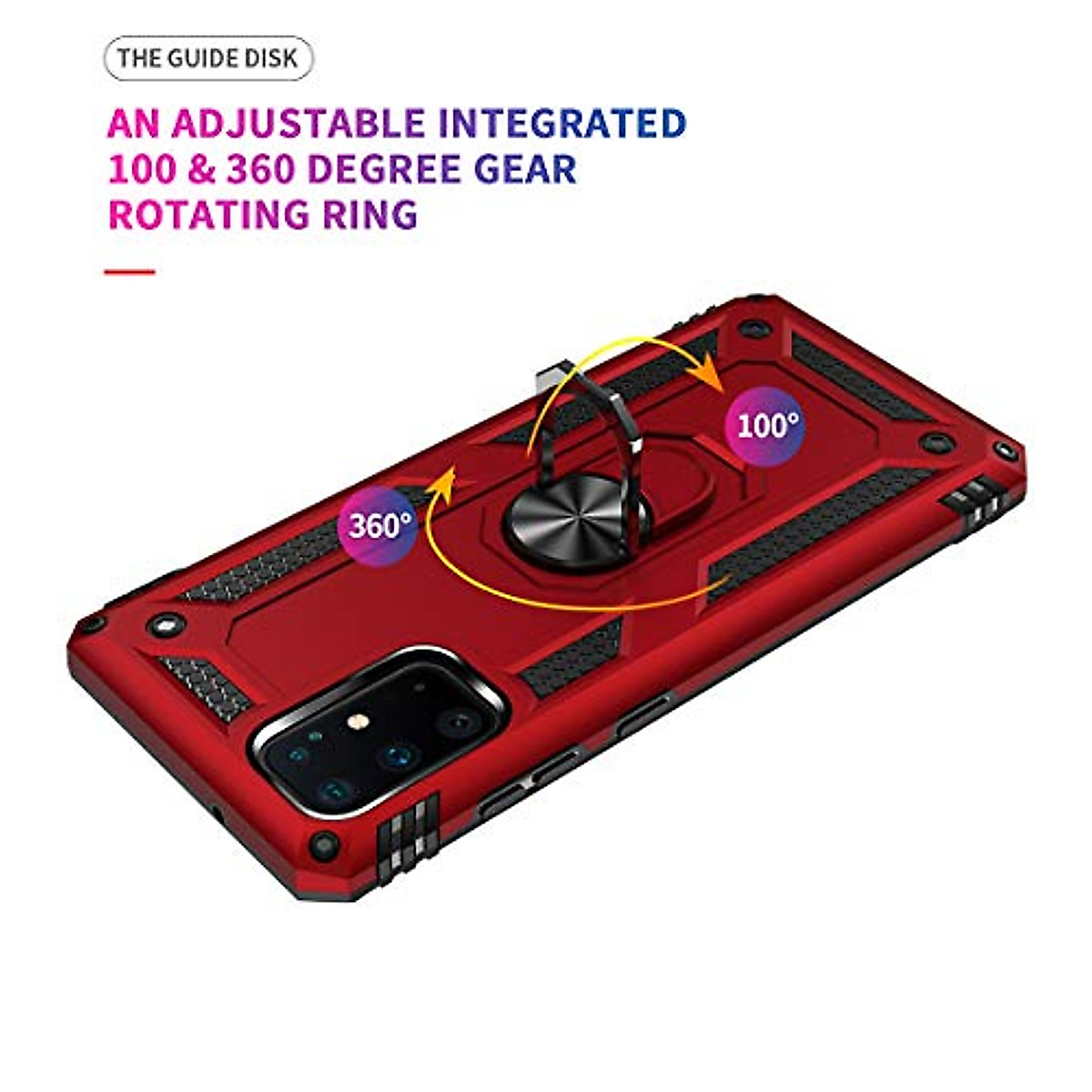 Military Grade Drop Impact for Samsung Galaxy S20 Plus Case,Galaxy S20+ Case 360 Metal Rotating Ring Kickstand Holder Magnetic Car Mount Armor Heavy Duty Cover Galaxy S20 Plus Phone Cas (Black)