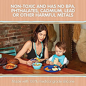 Chewbeads Silicone Suction Bowls - Set of 2 - Stay Put Toddler & Baby Suction Bowls - Dishwasher, Microwave & Freezer Safe Toddler Bowls - 100% Silicone, BPA Free & Phthalate Free