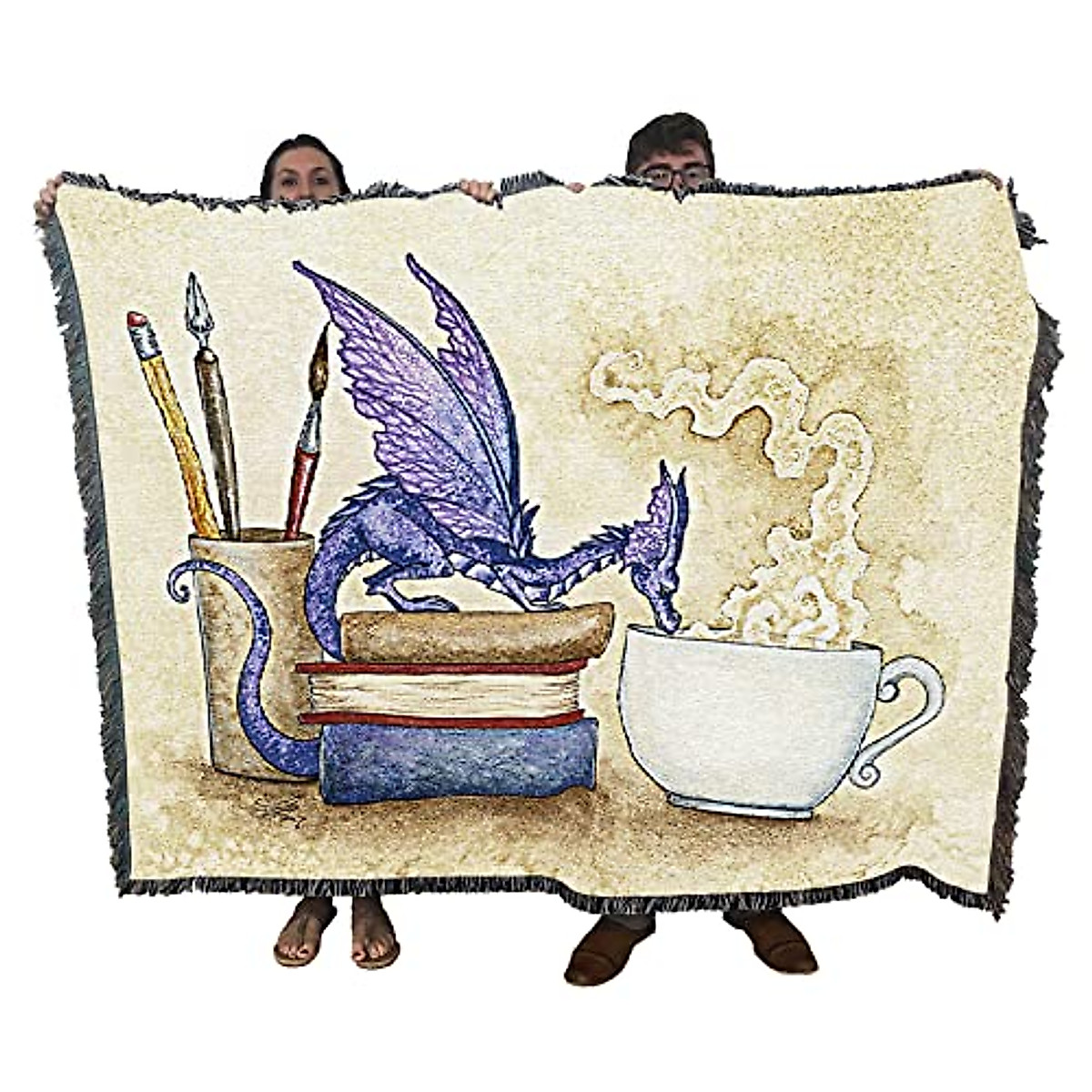 Pure Country Weavers Whats in Here Blanket by Amy Brown - Fantasy Dragon Gift Tapestry Throw Woven from Cotton - Made in The USA (72x54)