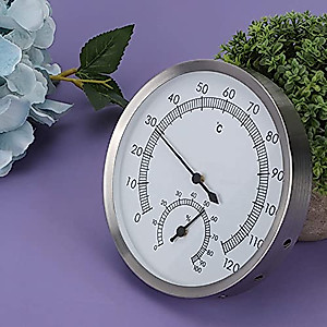 Aqur2020 Stainless Steel Sauna Room Thermometer Hygrometer Steam Room Thermometer with Easy-to-Read Scale ThermoHygrometer Sauna Room Accessories