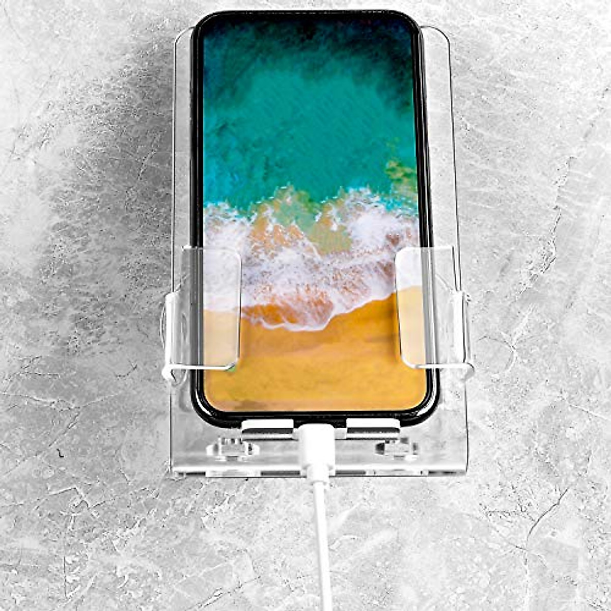JZMYXA Bath&Shower Cell Phone Stand Holder-Handset Bracket-Suction Cup Bracket -Suction Cup Holder, Holder's Tray Mounted with Two Strong Suction Cups Suit for Most Cell Phones