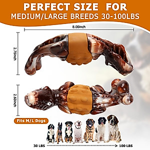 KGPERGU Dog Chew Toys for Aggressive Chewers Large/Medium Breed, Super Chewer Dog Toys, Indestructible Dog Toys, Rubber Dog Chew Toys, Tough Dog Toys to Keep Them Busy, Bacon Flavor